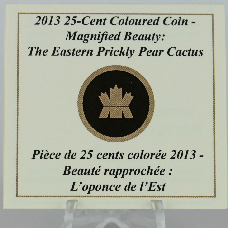 2013 Eastern Prickly Pear Cactus 25C Colored Coin New Flowers Up Close ...