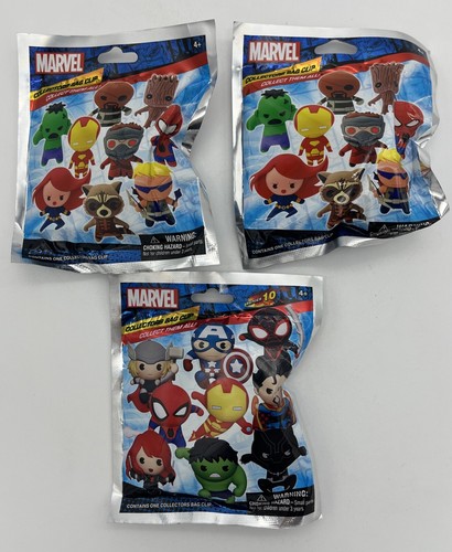 Lot of 3 Marvel - Collectors Bag Clip - New Sealed Blind Bags Comics ...