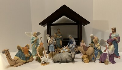 LENOX RENAISSANCE NATIVITY 15 PIECE SET & 1993 CRÈCHE W/ BOXES COA MINT ...