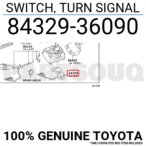 8432936090 Genuine Toyota SWITCH, TURN SIGNAL 84329-36090 | eBay