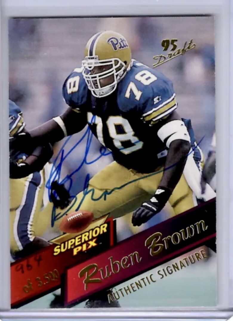 1995 SUPERIOR PIX DRAFT RUBEN BROWN Authentic Signature Rookie RC AUTO ...