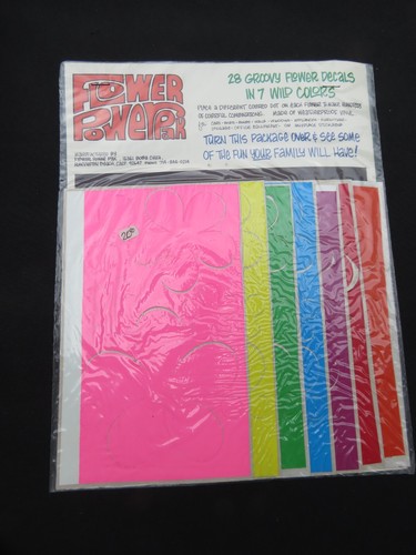 VINTAGE 1970'S FLOWER POWER PAK STICKERS DECALS NOS SEALED PACK OF 28 ...