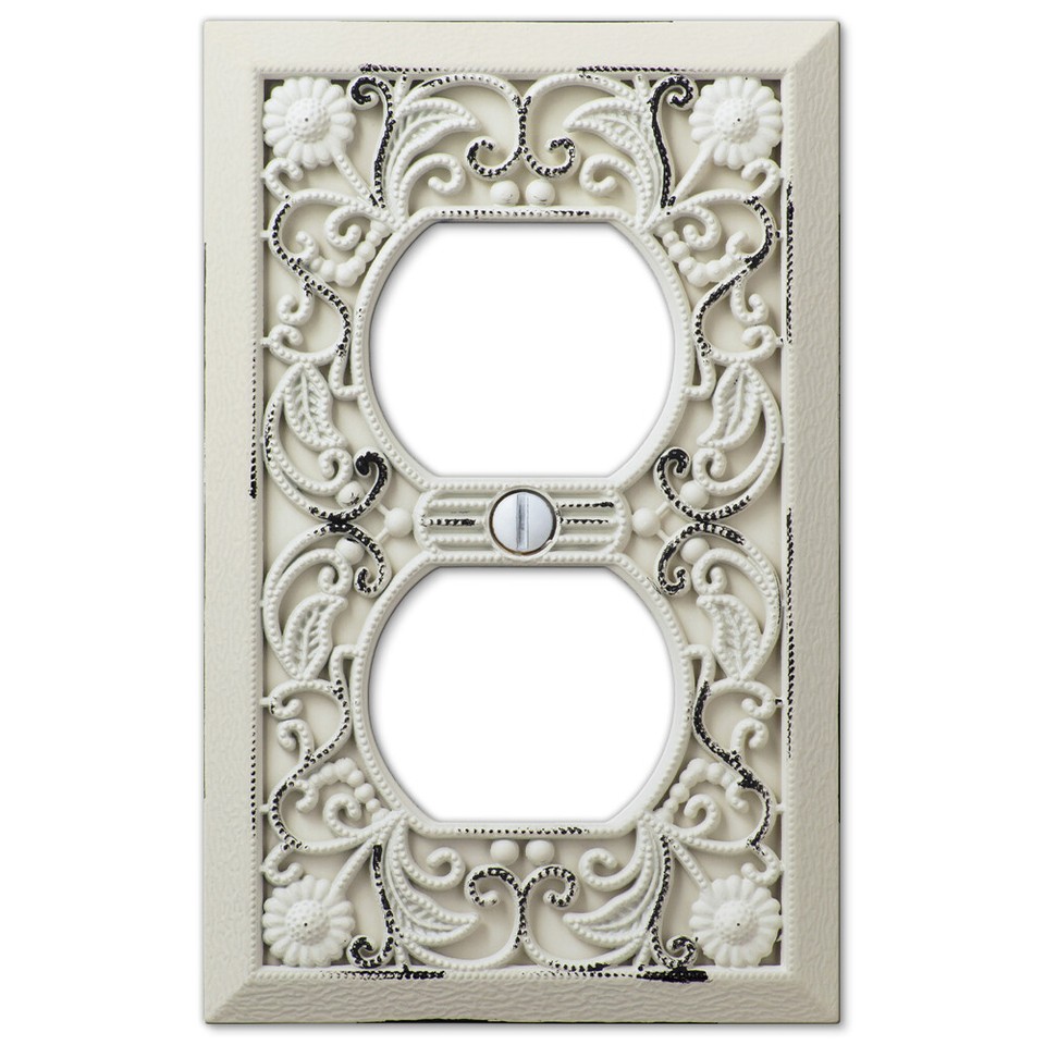 Antique White Filigree Switch Plate Cover Arabesque Wallplate | eBay