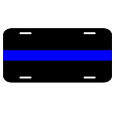 Reflective Thin Blue Line License Plate Tag Support LEO Police | eBay