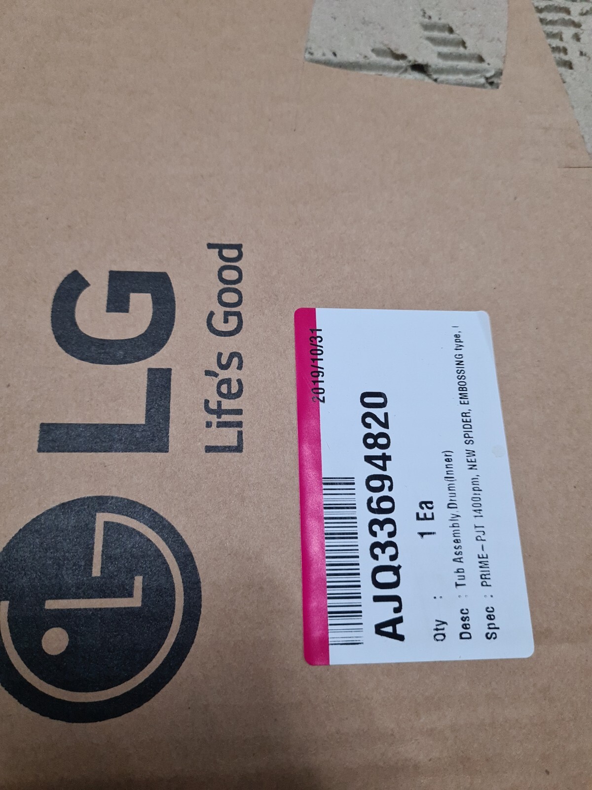 Genuine LG Tub Assembly AJQ33694820 Drum | eBay