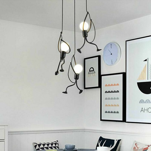 Retro Human Figure Shape Industrial Chandelier Kids Ceiling Pendant ...