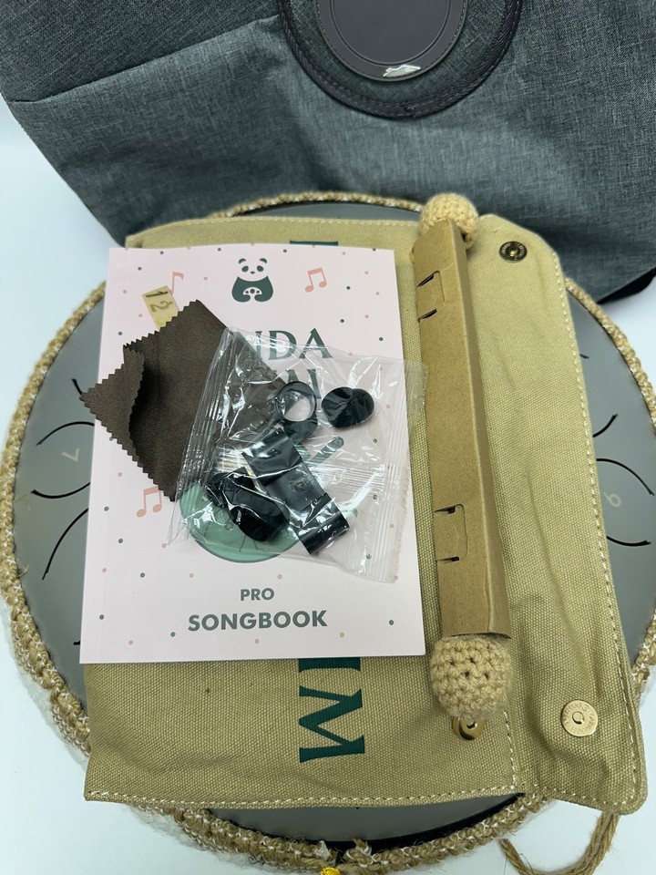 PANDA DRUM PRO Handcrafted Authentic 15" steel tongue drum with 15 ...