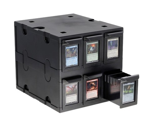 BCW 6 Drawer Collectable Card Catalog - Black Acid Free Plastic Storage ...