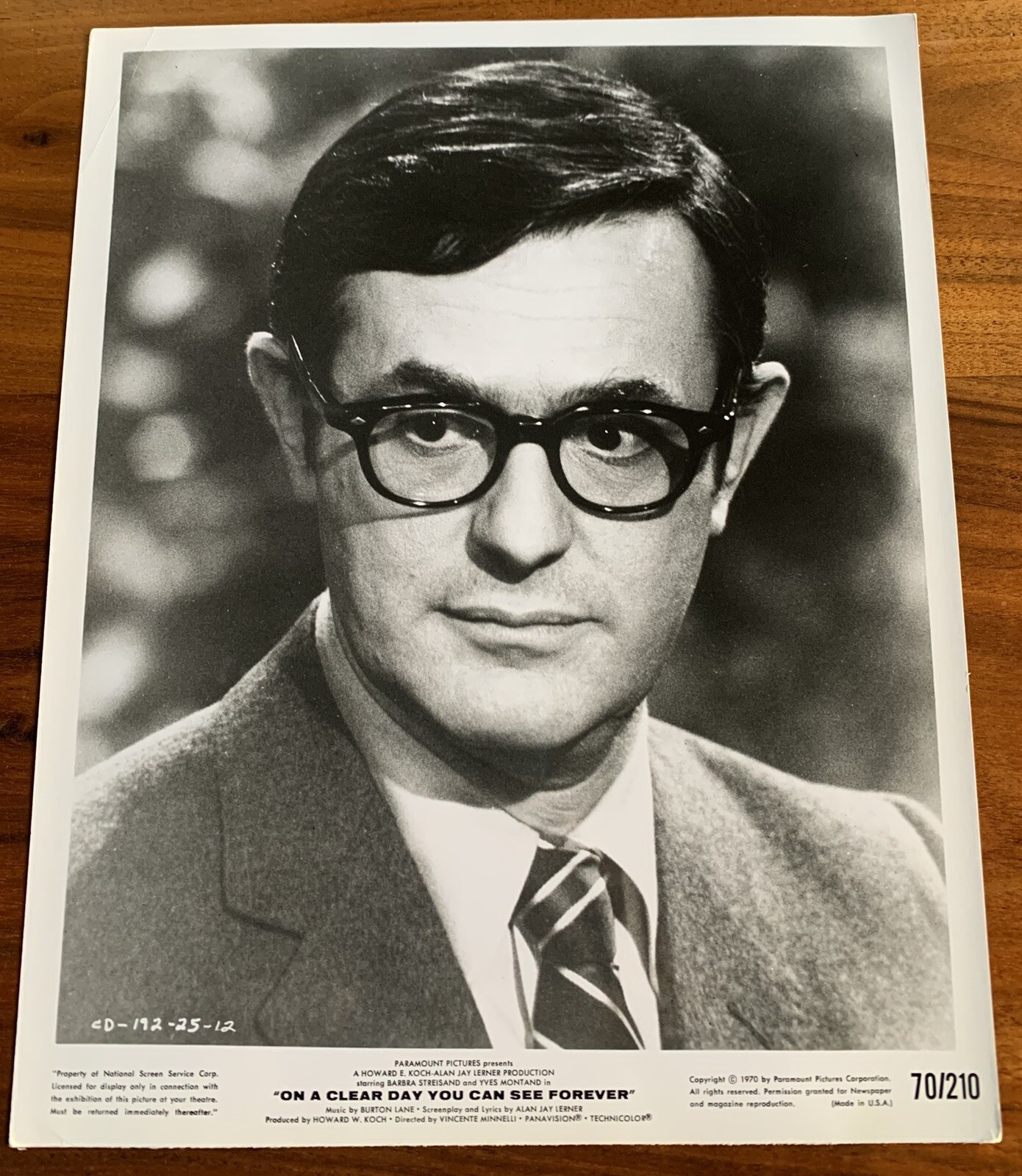 Larry Blyden On A Clear Day You Can See Forever Movie Still B&W 8x10 ...