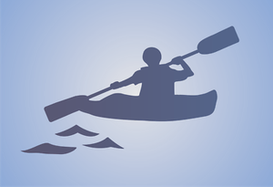 Kayak Boy Stencil Life Jacket Paddle Boat River Raft Adventure Sport ...