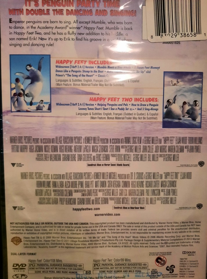Happy Feet 1 and 2 Collection (DVD) New and Sealed | eBay