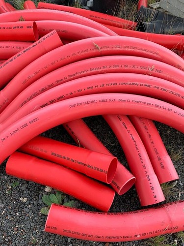 Red ENATS Electric Cable Duct Bend 160mm High Voltage HV Pipe 150 6inch ...
