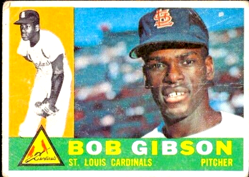 ⚾️ 1960 Topps - #73 Bob Gibson (HOF) 2nd Year Card - Partial Crease ...