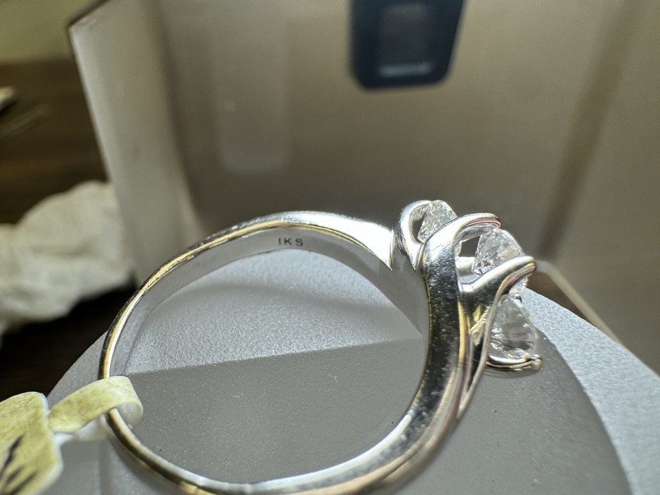Beautiful 14k White Gold Past Present Future Ring | eBay