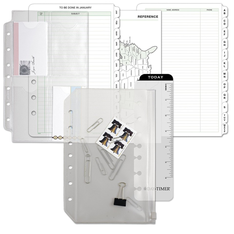 Day-Timer Distressed Look Starter Set Organizer, Undated, 7 Ring, Desk ...