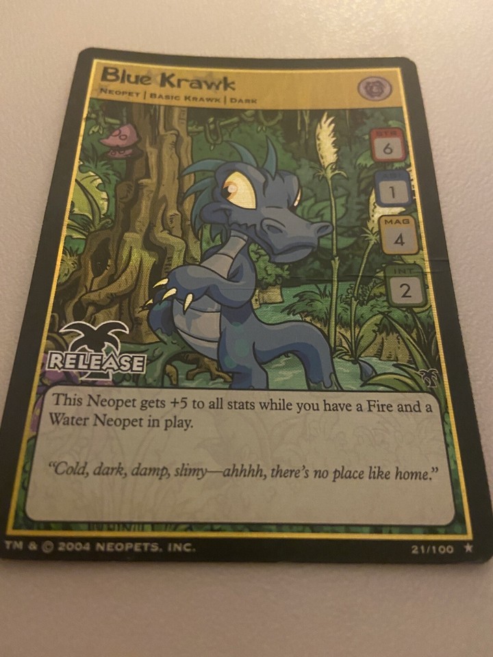 Blue Krawk Release Foil — Neopets TCG | eBay