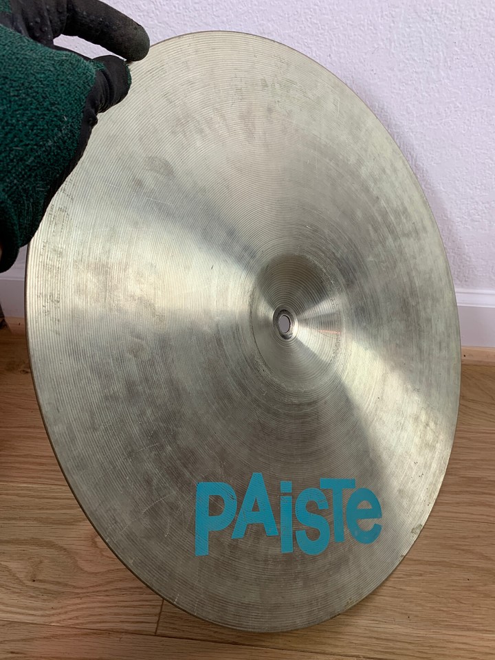 AUDIO Sample PAISTE 101 18" CRASH CYMBAL Nickel Silver 70s 80s Vtg ...