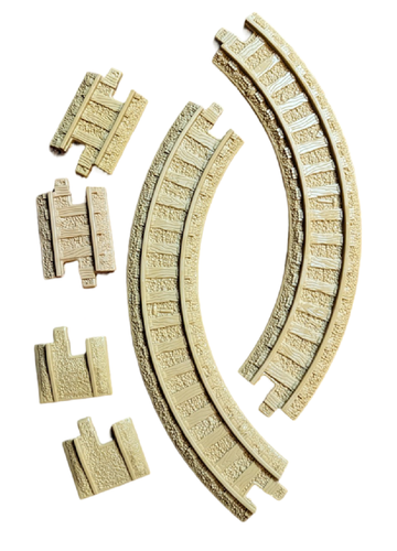 GeoTrax Large Curved Track + More, 6 Pieces Fisher Price Tan Track ...