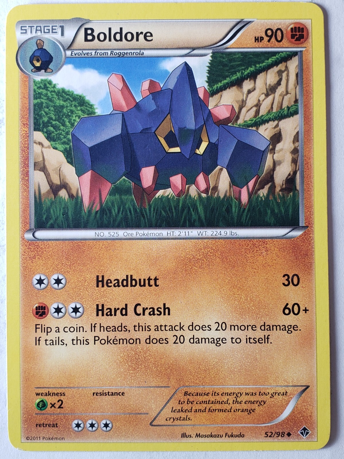Boldore 52/98 VLP - Emerging Powers Pokemon Card - Masakazu Fukuda Art ...