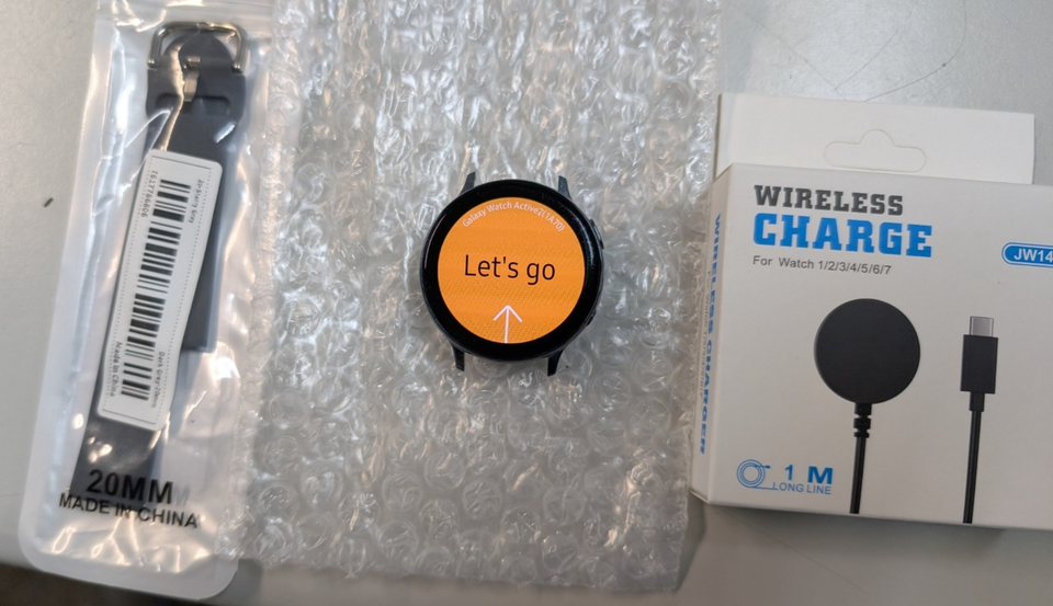 Samsung Galaxy Watch Active 2 44mm R825U Black Stainless Steel Unlocked ...