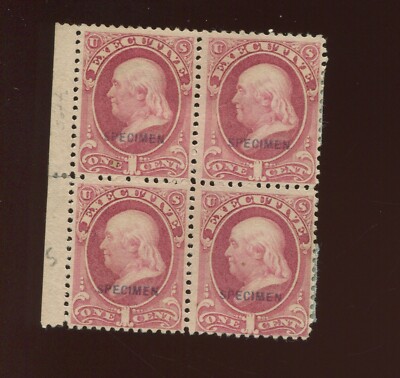 O10xS Executive Dept Official Soft Paper Specimen Block of 4 Stamps (By ...