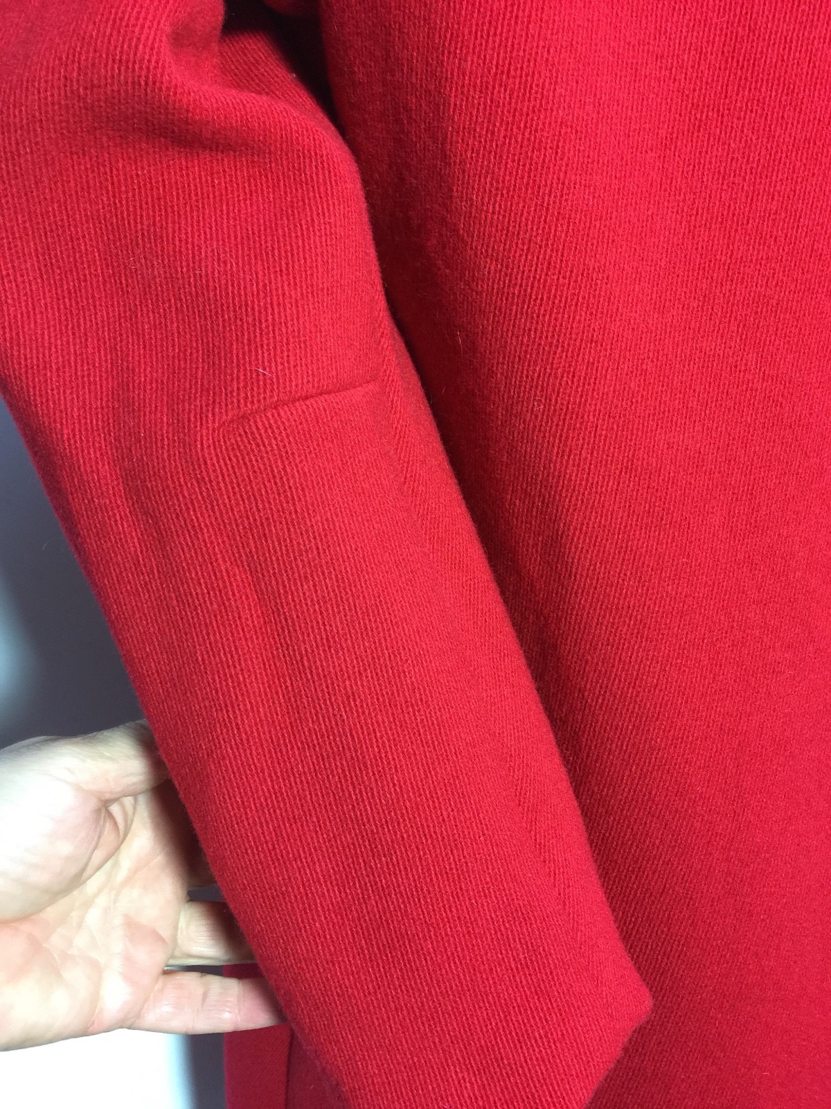 1960s Red 100% Wool Twill Bespoke Knee Length Coat Bust 42" UK 10-12 ...