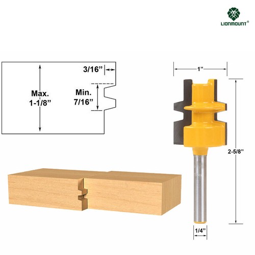 1/4"(6.35mm) Shank Glue Joint Router Bit Lock Miter Tenon Wood Cutter ...