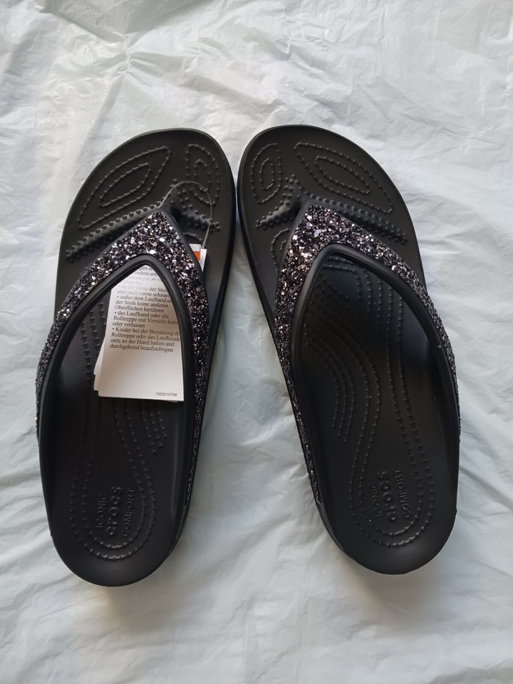 Crocs Sloane Glitter Wedge Flip Flop Women's Size 8 Sandals New with ...