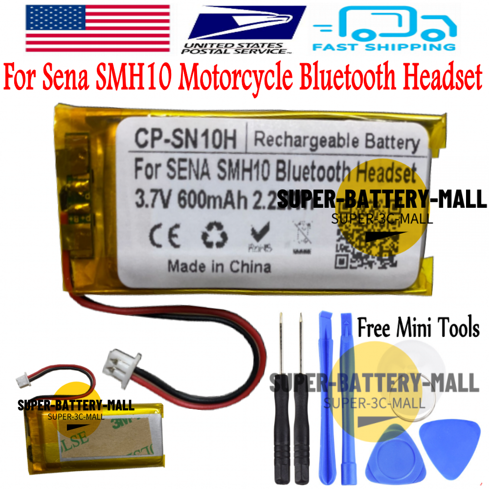 USPS 600mAh Rechargeable Battery for SENA SMH-10 Motorcycle Headset ...