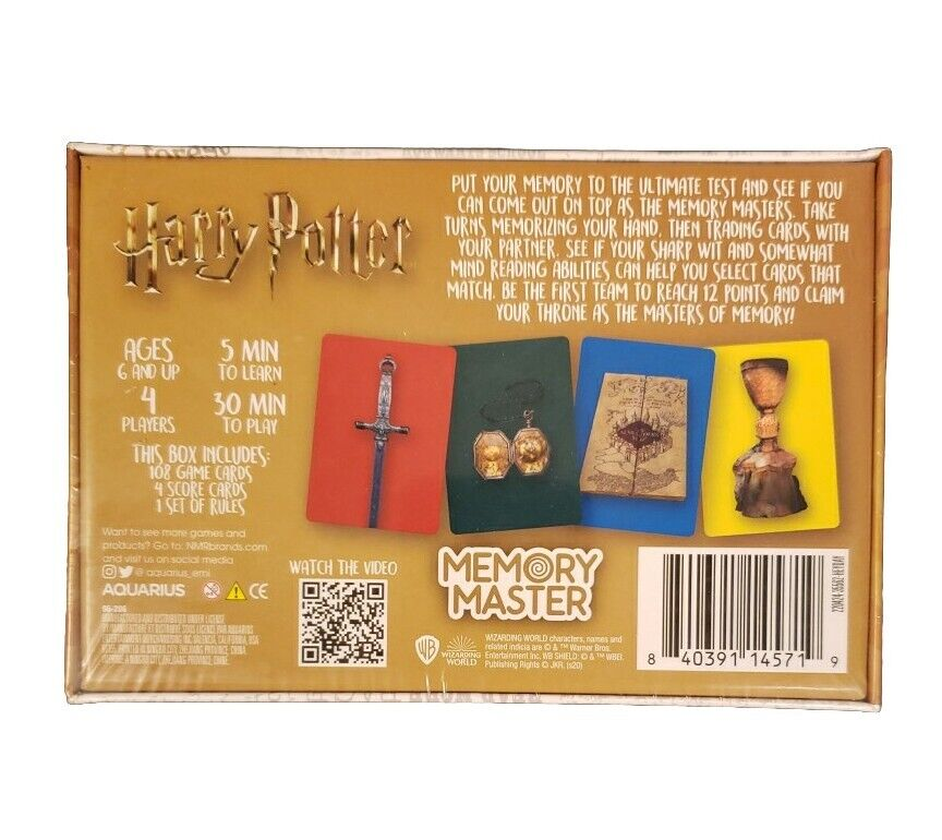 Harry Potter Wizarding World Memory Master Card Game 4 Players NIB ...