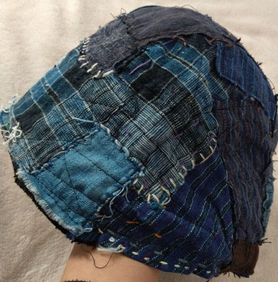Vintage BORO Old Japanese Cloth Repaired Patchwork Hat Head ...