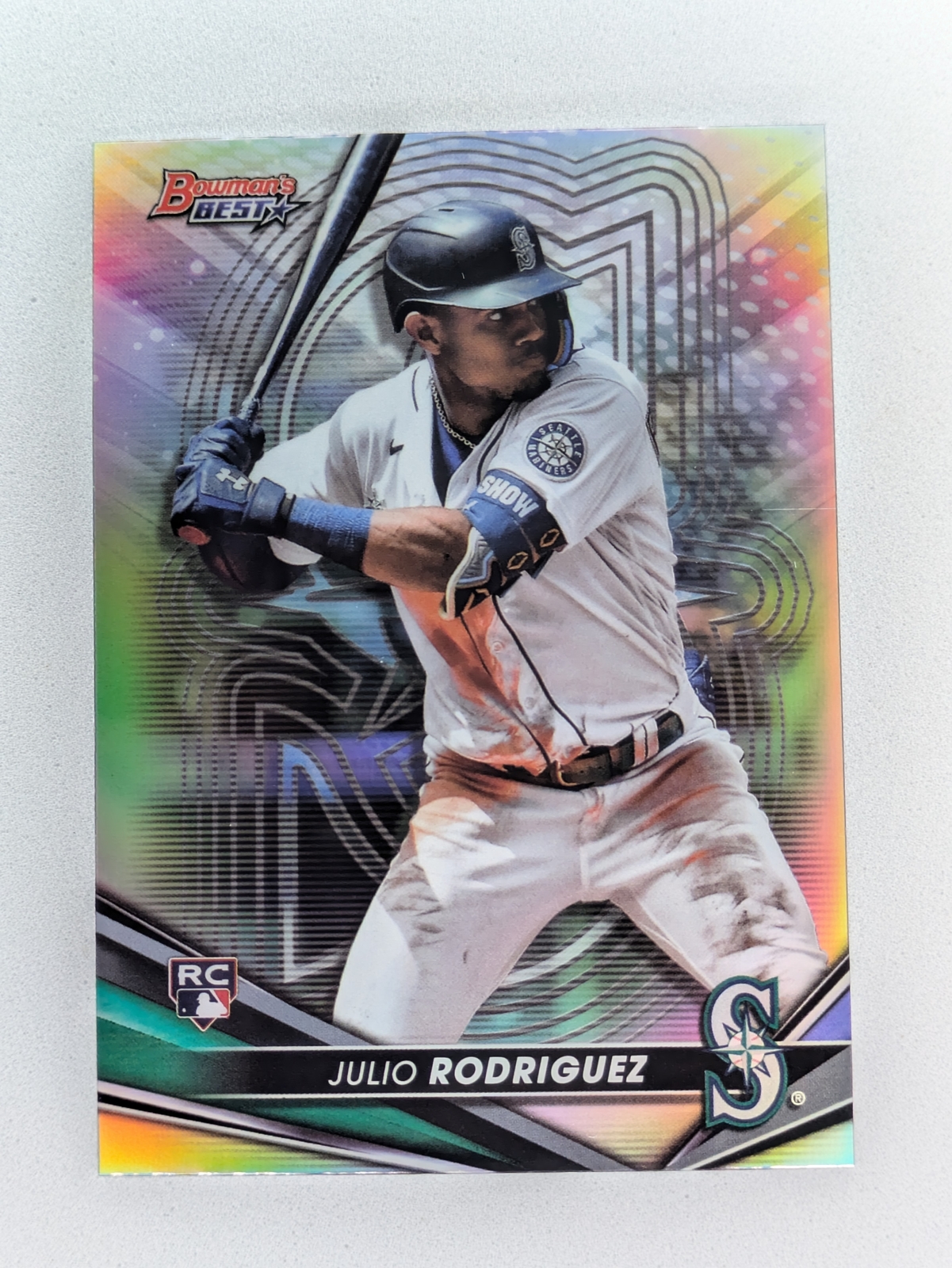 2022 Bowman's Best #23 Julio Rodriguez Refractor Seattle Mariners Card ...
