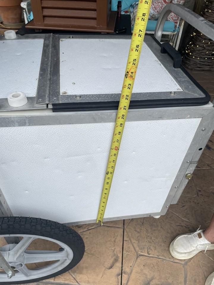 EUC Ice Cream Hot Dog Beverage Push Cart 7.13 Sq Foot Dry Ice Dbl Door ...
