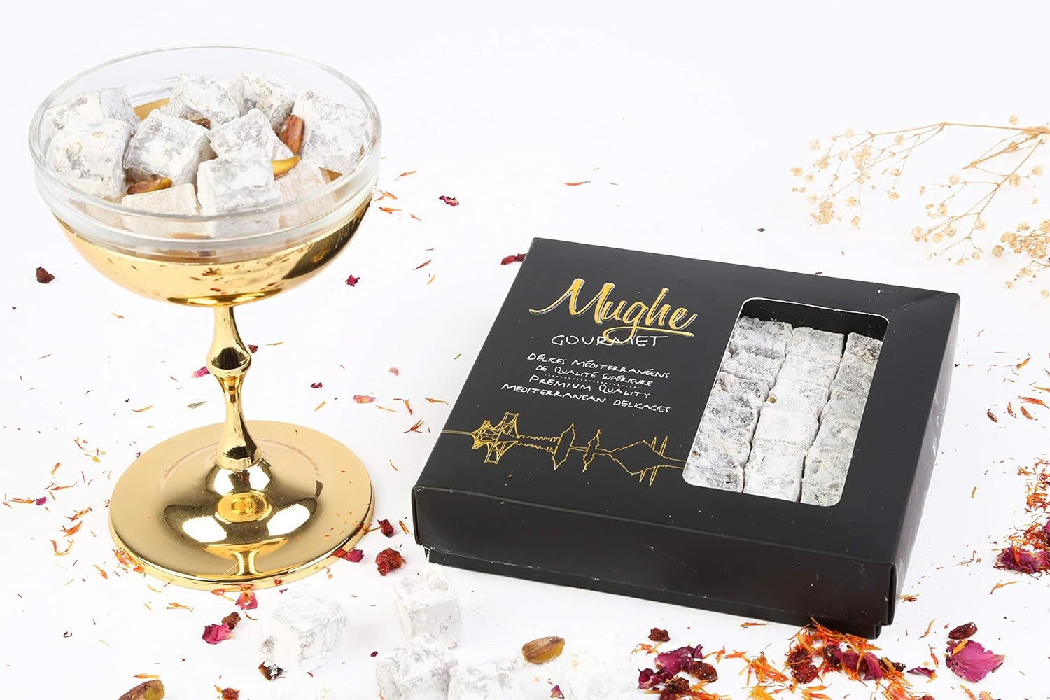 Mughe Gourmet Double Roasted Pistachio Turkish Delight Gift Box - 310G ...