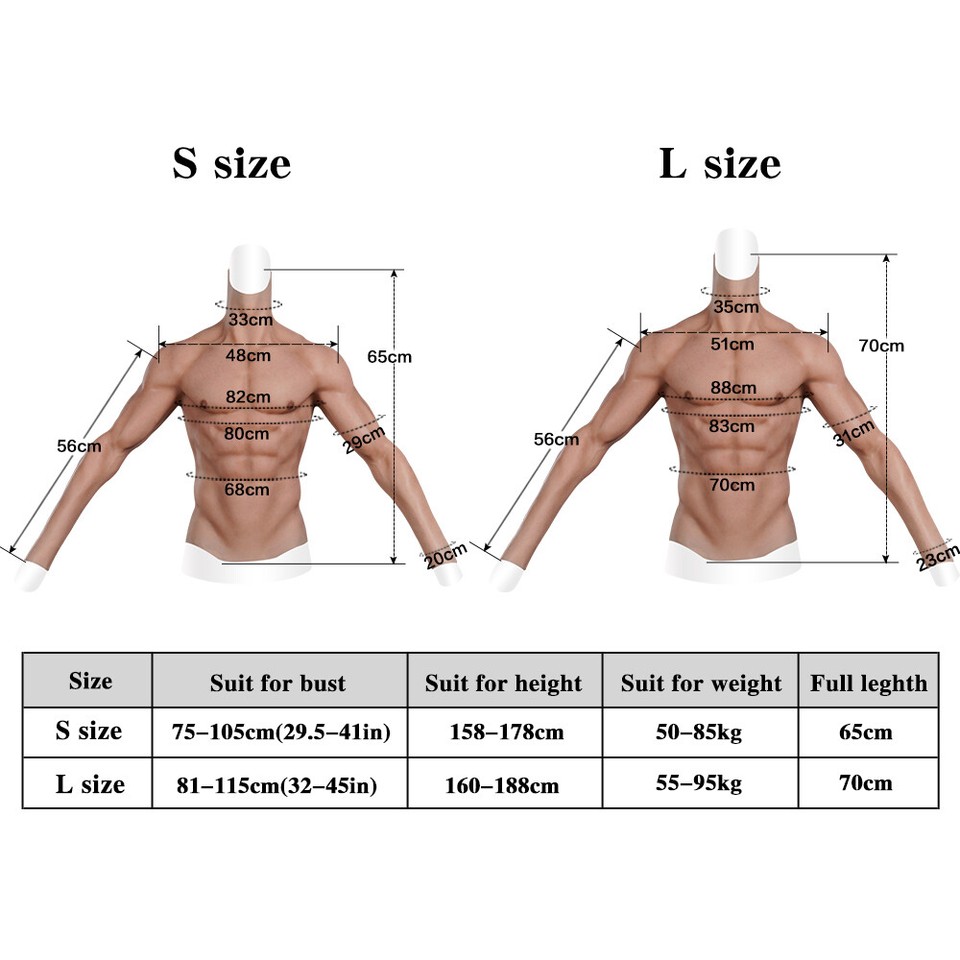 Dokier Silicone Muscle Chest Abdominal Arm Muscle Suit For Crossdresser ...