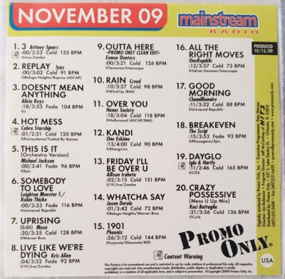 Promo Only CD - Mainstream Radio Series - November 2009 - Promotional ...