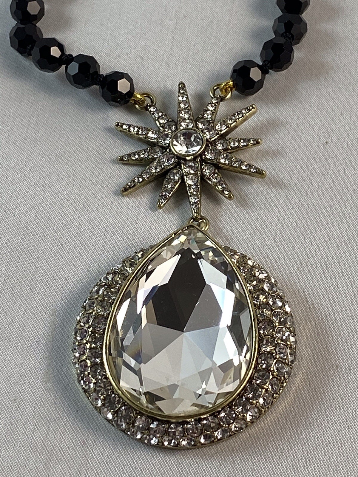 HEIDI DAUS "Twilight Trilogy"1-Piece Crystal Beaded Drop Necklace ~Jet ...