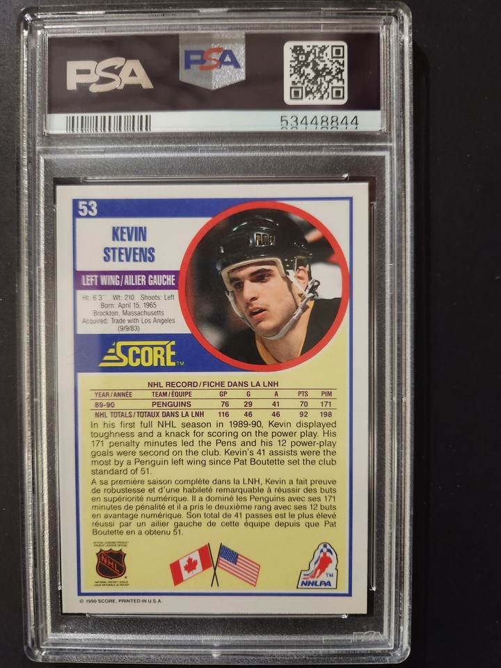 1990 Score Canadian #53 Kevin Stevens Rookie RC PSA 10 | eBay