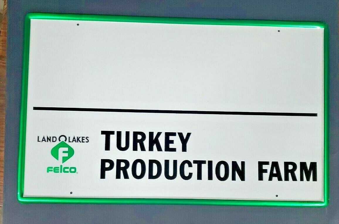 Land O Lakes Felco Feed Old Unused Turkey Farm Tin Sign | eBay