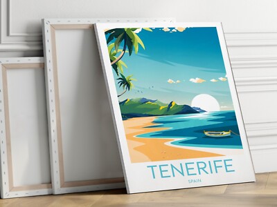 Tenerife Traditional 40x50cm Stretched Travel Canvas Wall Art Print ...