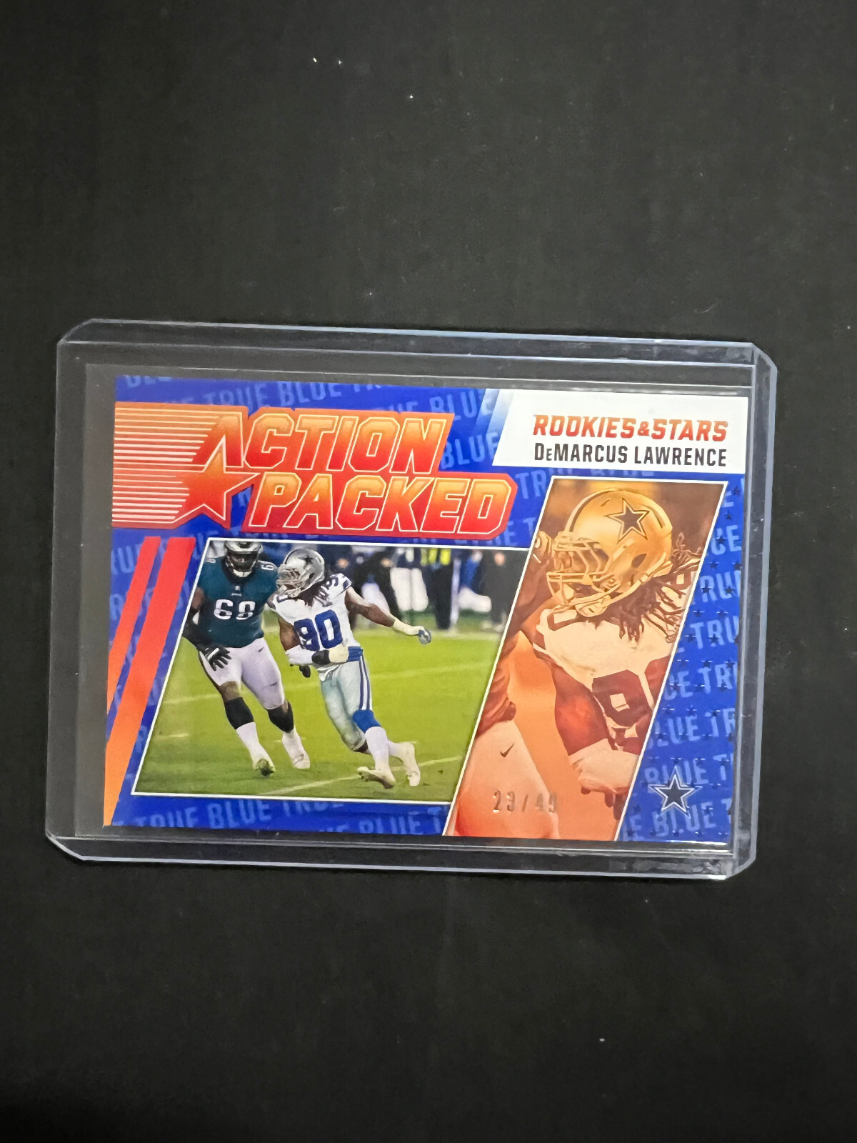 2021 Panini Rookies & Stars Action Packed DeMarcus Lawrence True Blue ...