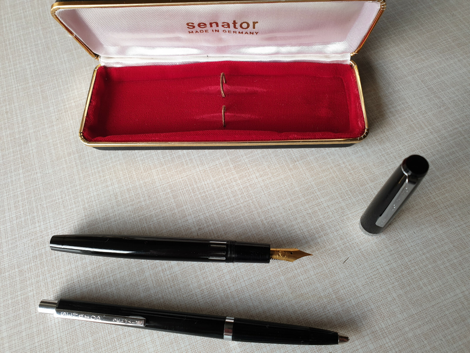 Vintage UNUSED 1960’s Senator 140 Black Resin Fountain Pen & Ballpoint ...