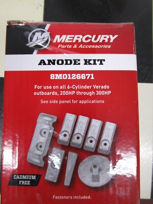 New Mercury Aluminum anode kit 97-8M0126671 for use on Verado 200Hp ...