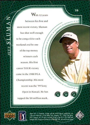 2001 SP Authentic Golf Card #18 Jeff Sluman | eBay