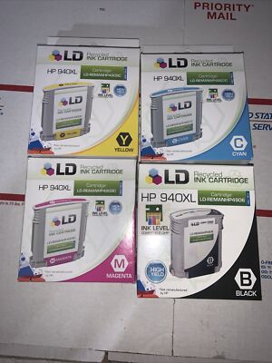 LD hp 940xl ink cartridges Set Yellow,magenta,cyan, And Black Recycled ...