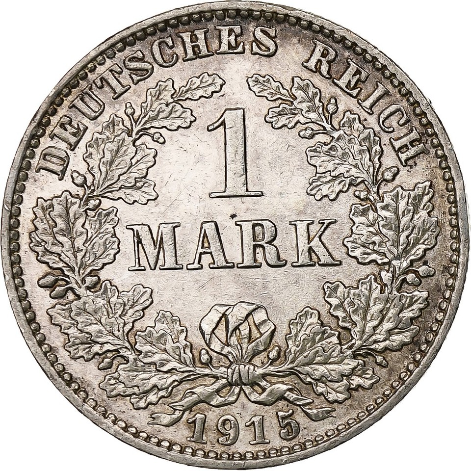 GERMANY - EMPIRE, Wilhelm II, Mark, 1915, Muldenhütten, Silber, VZ+, KM ...