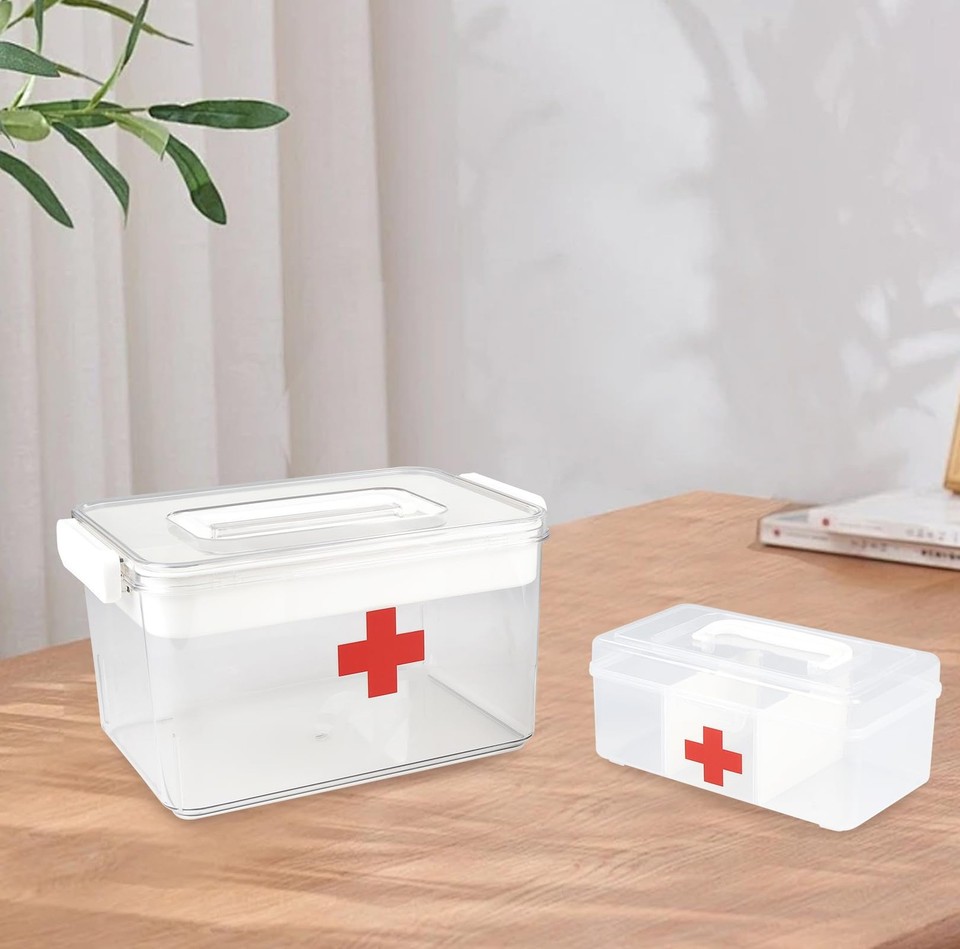Home First Aid Box and Travel Medicine Storage Box, Plastic Medicine ...
