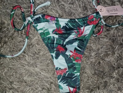 VIctorias Secret Itty side tie thong swim bottom New Small Tropical Floral | eBay