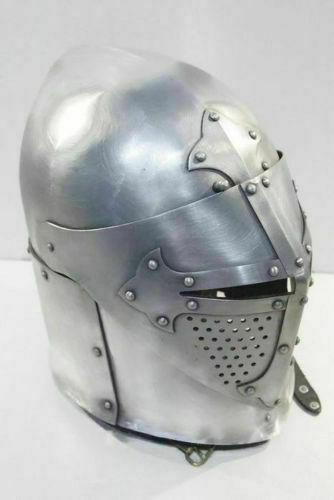18 GA SCA LARP Medieval Helmet Bascinet Hounskull Steel Armor Helmet | eBay