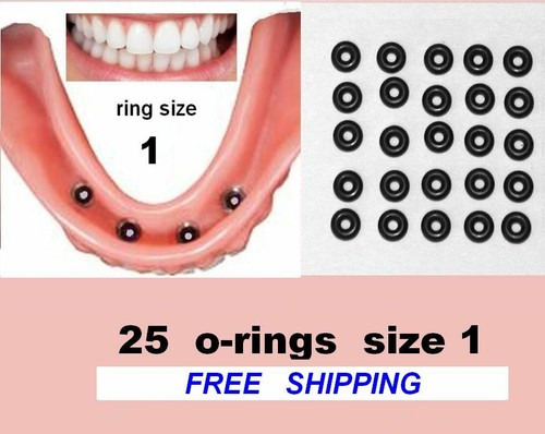 25 + 3 * - my size 1 - rubber O-RINGS for Mini Dental implants 0550 a.o ...